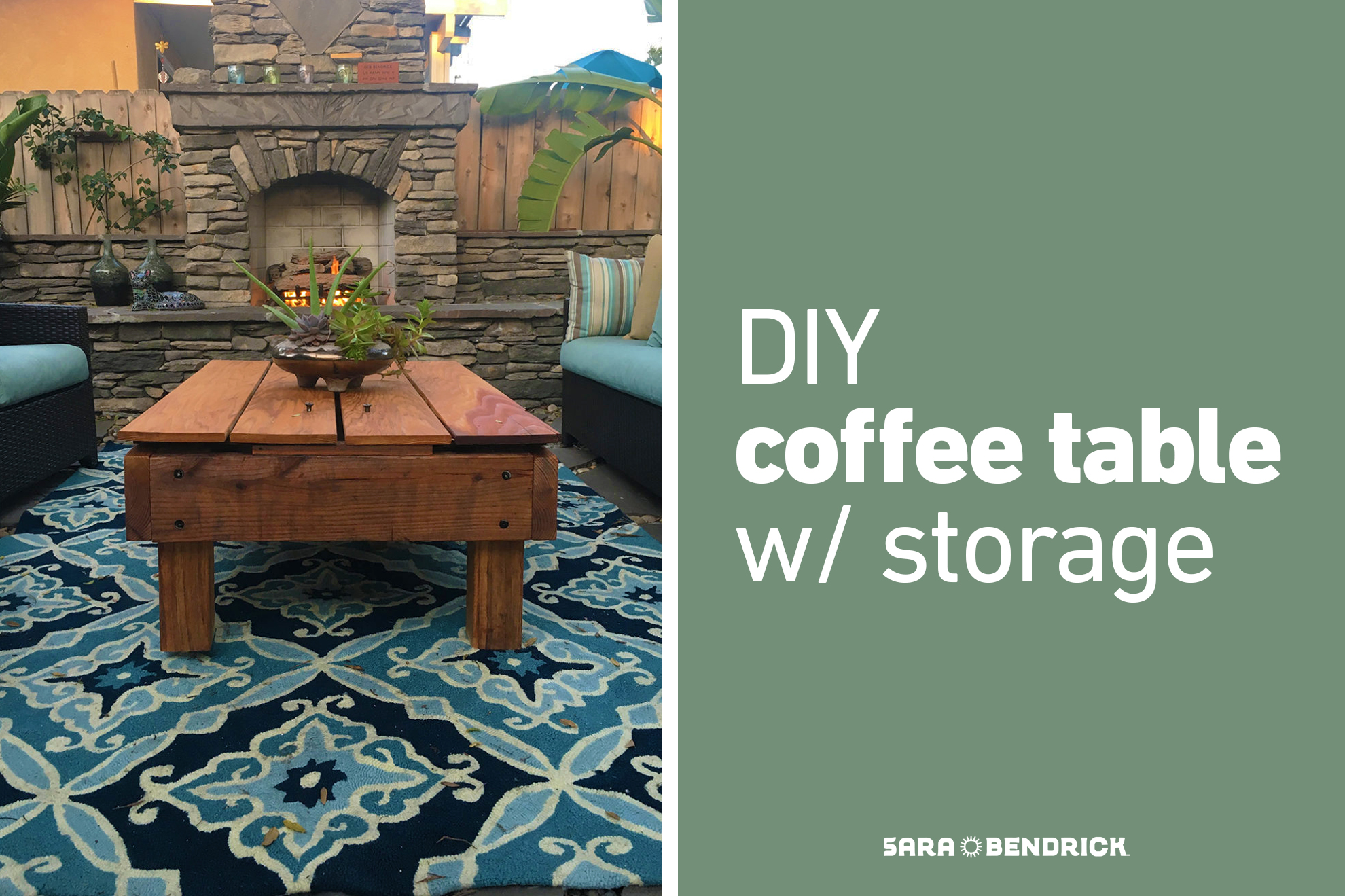 Outdoor coffee table with storage diy store